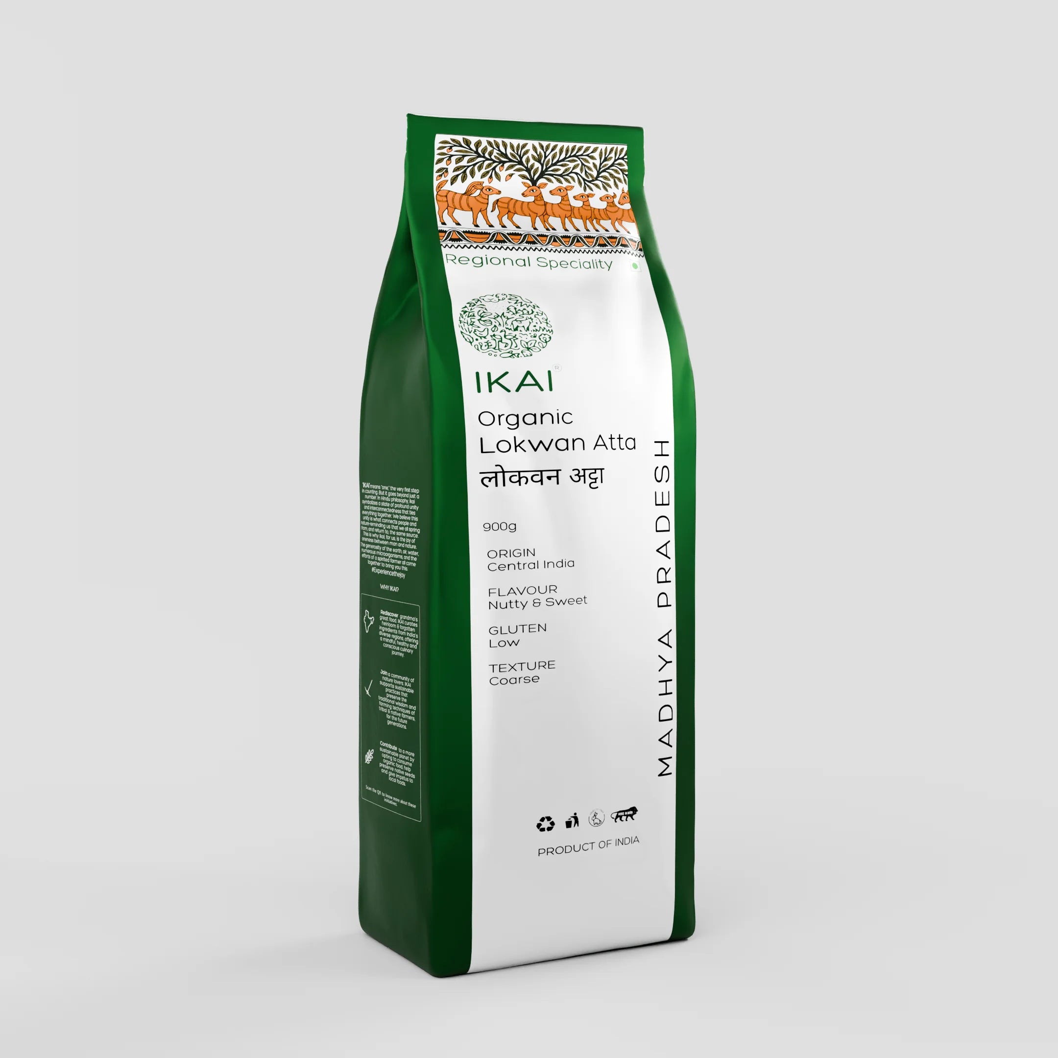 Organic Lokwan Atta | Wholewheat Flour | 900g – IKAI ORGANIC